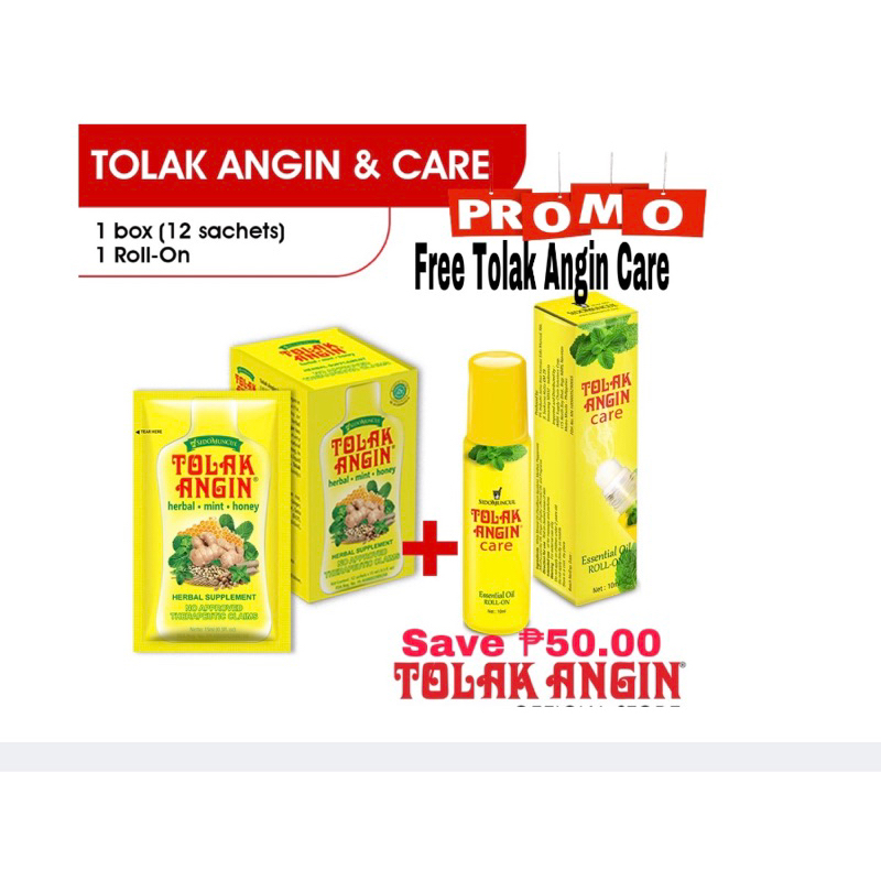 Tolak Angin 1box (12 sachets Expire: March 2024)with Free 1 Tolak angin Care 10ml | Shopee ...