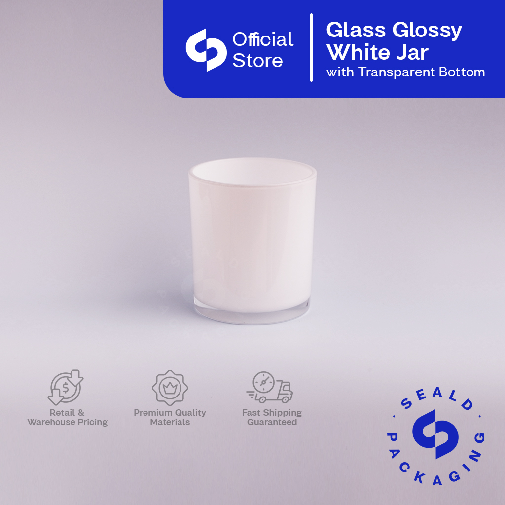 Glass Glossy Jars Transparent Bottom White | Shopee Philippines