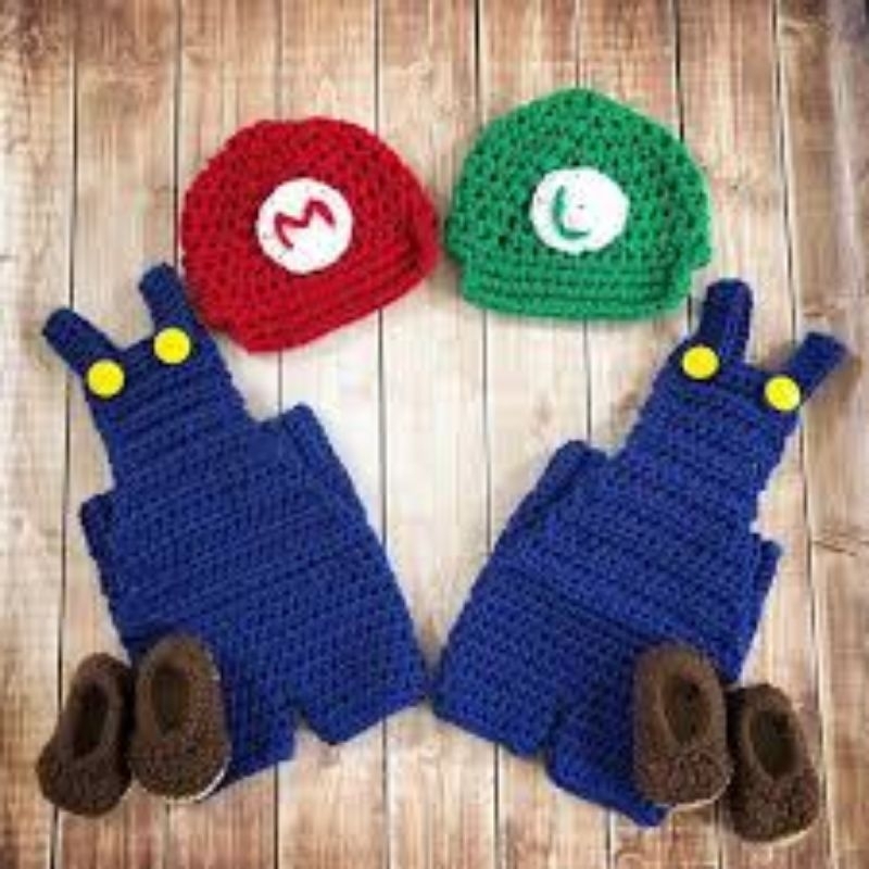 Crochet Mario and Luigi inspired costume | Shopee Philippines