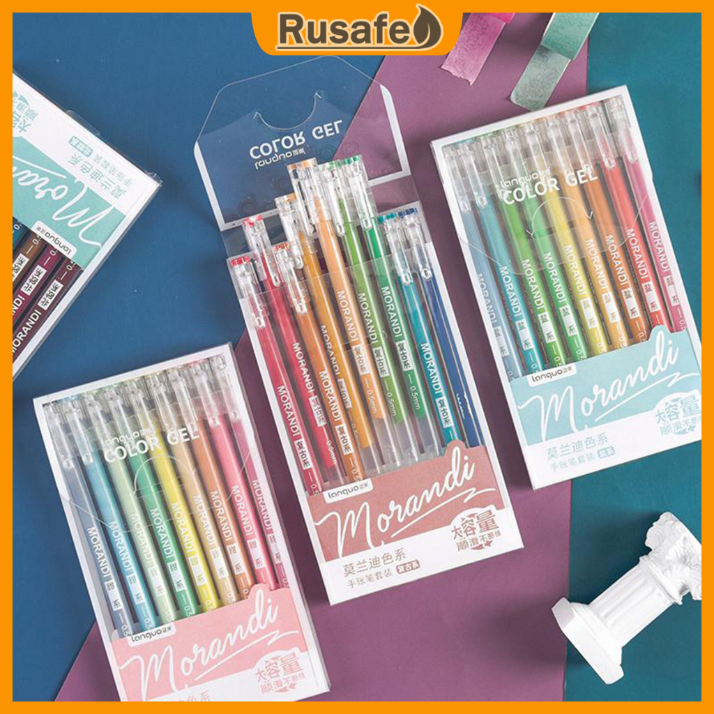 9Pcs Morandi Color Gel Pen Neutral Pen Large Capacity Student Girl Hand ...
