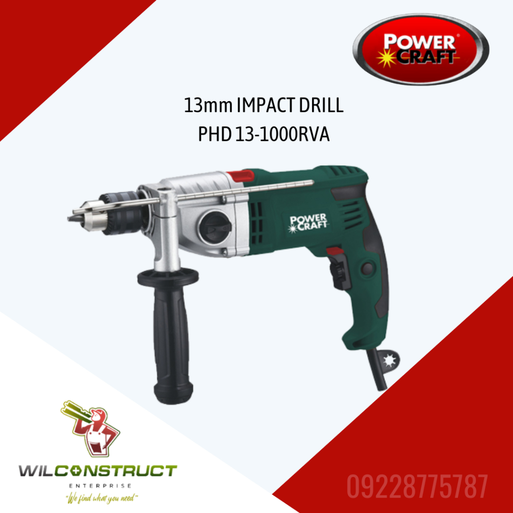 POWERCRAFT 13mm IMPACT DRILL PHD 13-1000 RVA | Shopee Philippines
