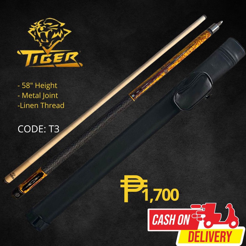 Tiger Billiard Cue Stick with Single Hardcase | Shopee Philippines