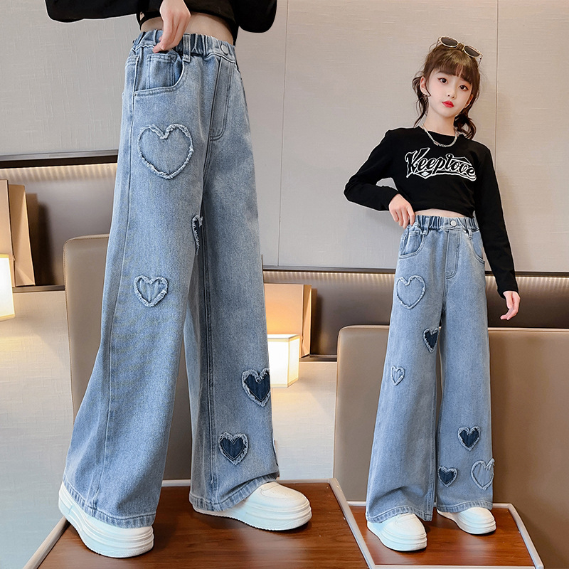 Jeans for Girls 6 16yrs Kid Wide Leg Pants for Kids Trousers Denim Pants Aesthetic Baggy Pants Teens Shopee Philippines