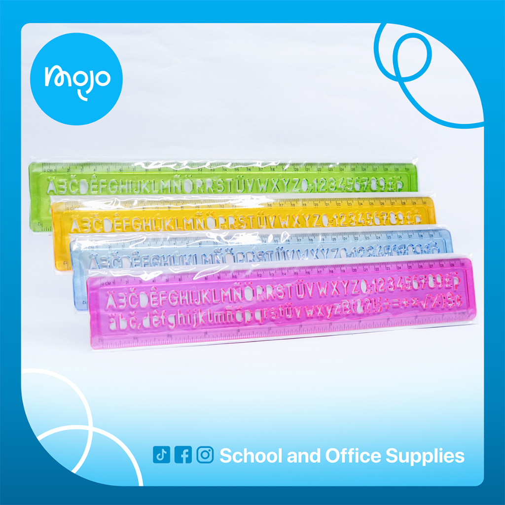 Plastic Ruler HBW ABC with letters and numbers 30cm measurement for ...