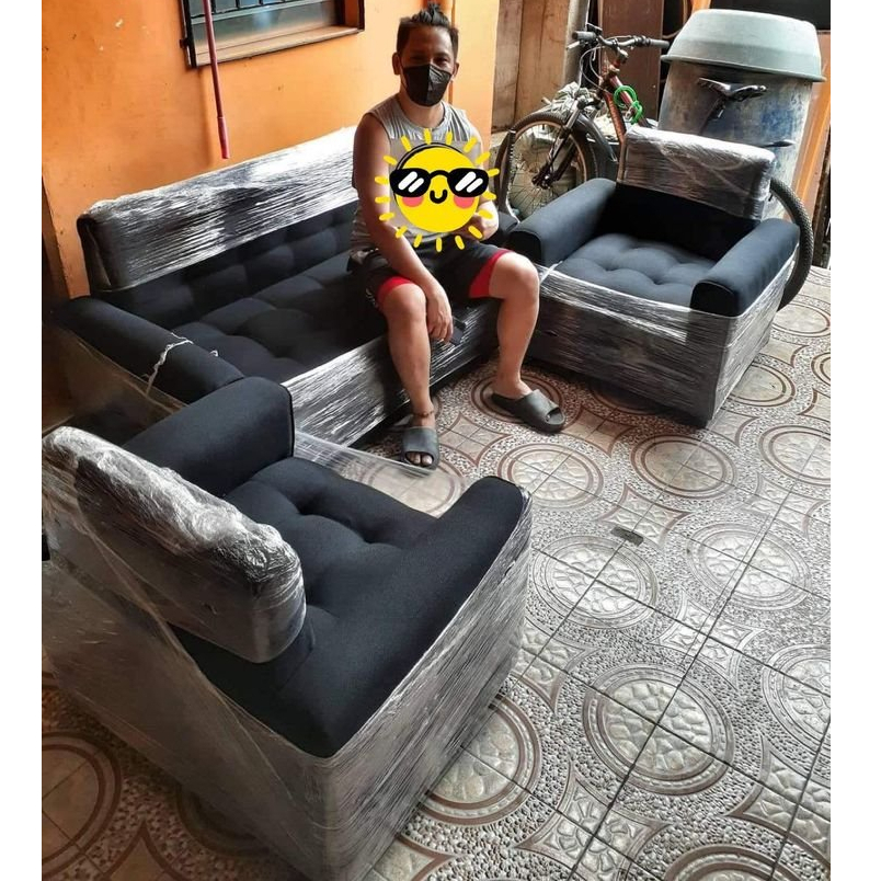 AMBASSADOR SOFA BLACK FABRIC(FREE DELIVERY NCR ONLY) | Shopee Philippines