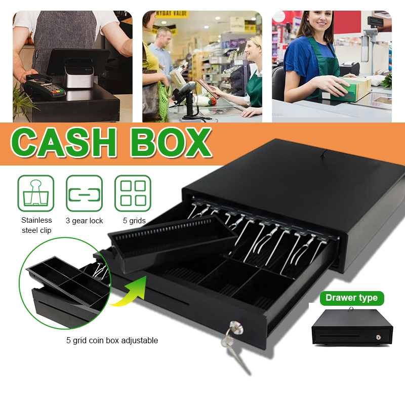 Cash Box Cashier Box Money Secret Security Safe 5 Grids 4 Gears Money ...
