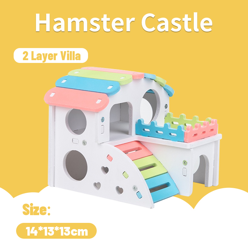Hamster Castle Small Pet Sleeping House Hideout Cabin Hamster Toy ...