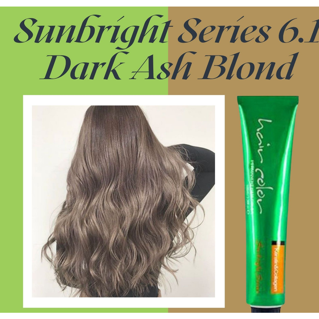 SUNBRIGHT SERIES HAIR COLOR 6.1 DARK ASH BLOND (100ML) | Shopee Philippines