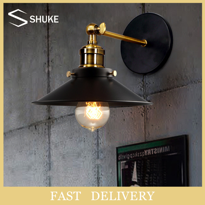 American style retro wall lamp bedside wall lamp wrought iron wall lamp ...
