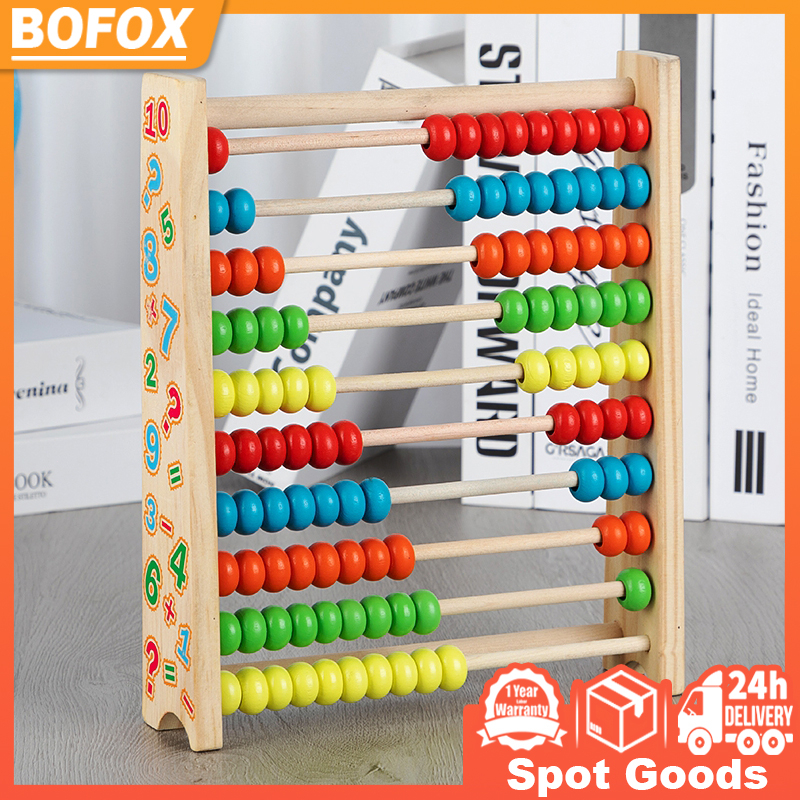 Kids Wooden Maths Education Counting Toys with 100 Beads Toddler ...