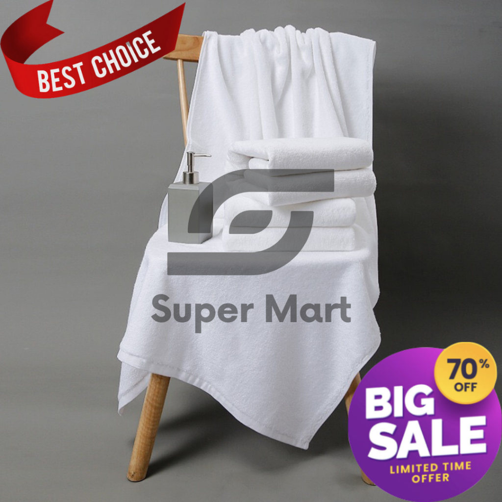 SM Luxury Hotel Quality 500 GSM White Cannon Super Absorbent Bath Towel ...