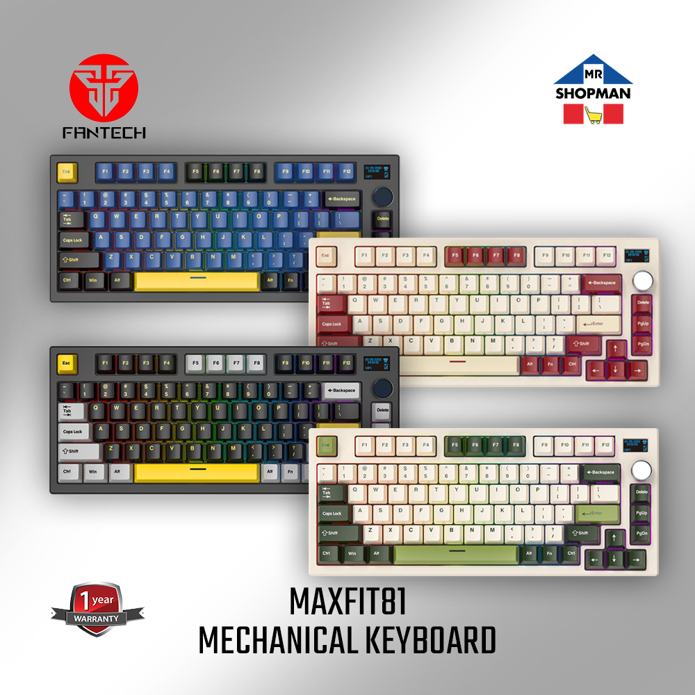 Fantech MAXFIT 81 MK910 Vibe Edition 75% Mechanical Gaming Keyboard w ...