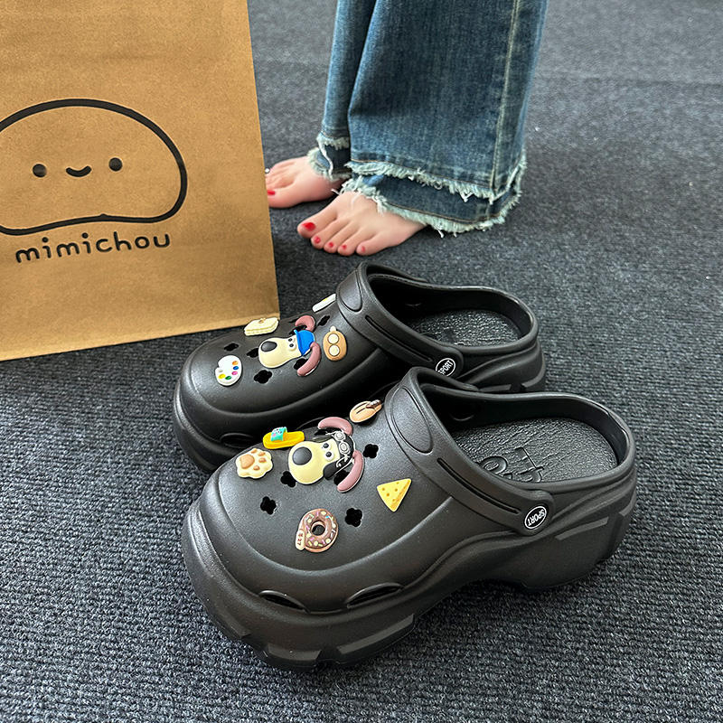 Boutique Korean classic clogs cute cartoon design chunky slipper summer ...
