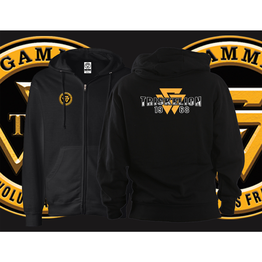 TAU GAMMA PHI TRISKELION FRATERNITY Zip-up Hoodie High Quality Suede ...