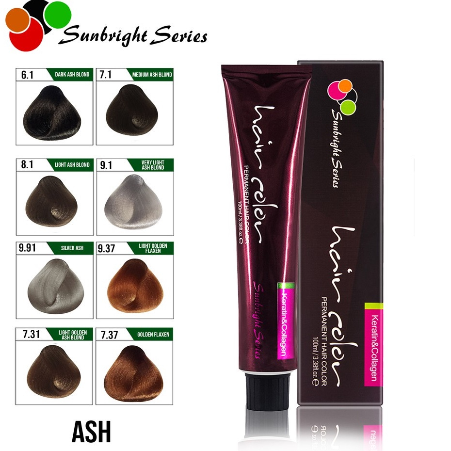 SUNBRIGHT SERIES HAIR COLOR 9.37 LIGHT GOLDEN FLAXEN (100ML) | Shopee ...