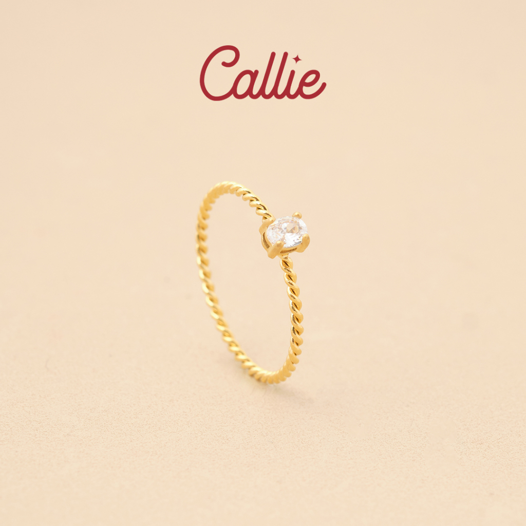 Callie Stainless Steel Mae Minimalist Diamond Ring Stackable Ring Shop Callie | Shopee Philippines