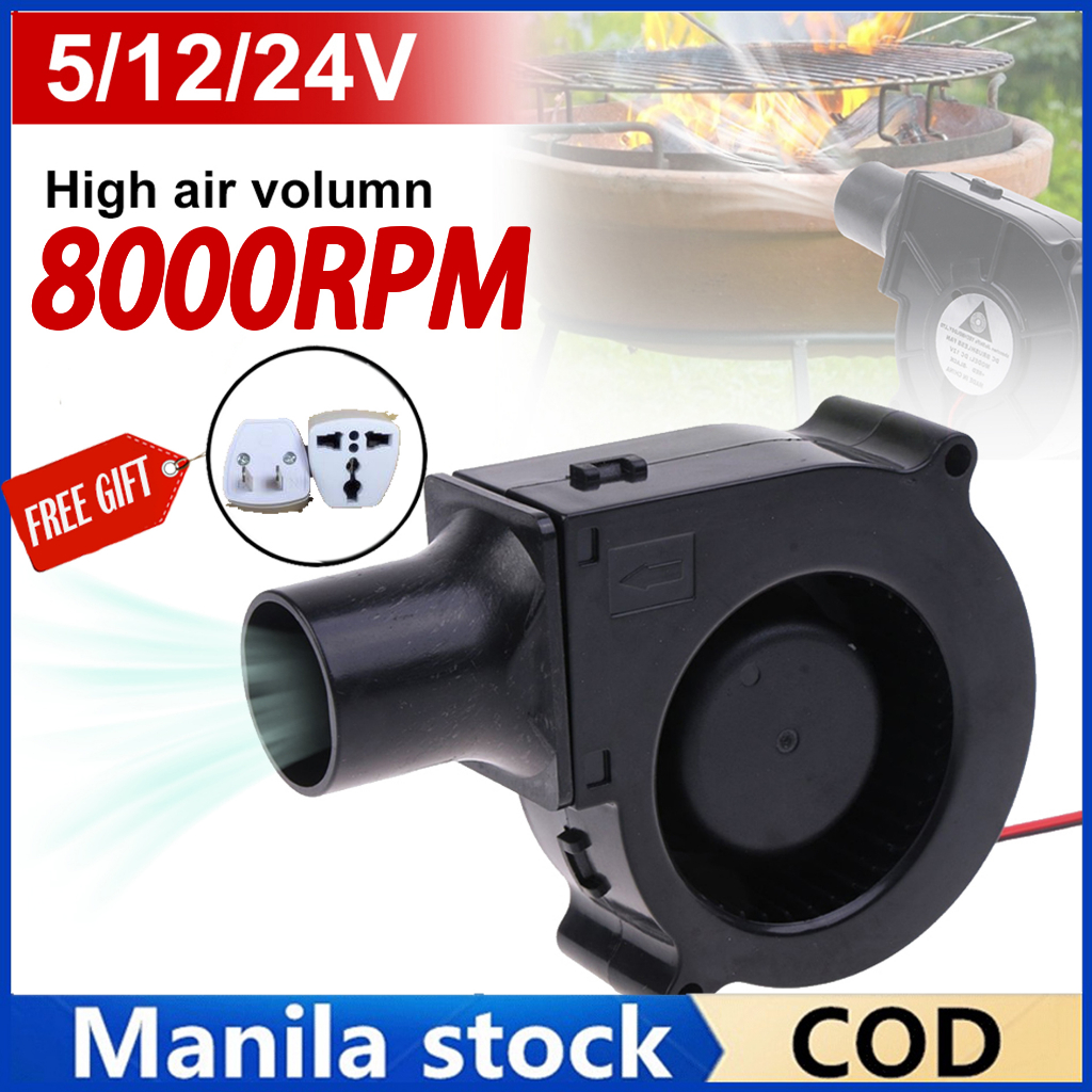 【Freebies US Plug】Portable blower 8000RPM12V Wood Stove Outdoor Blower ...