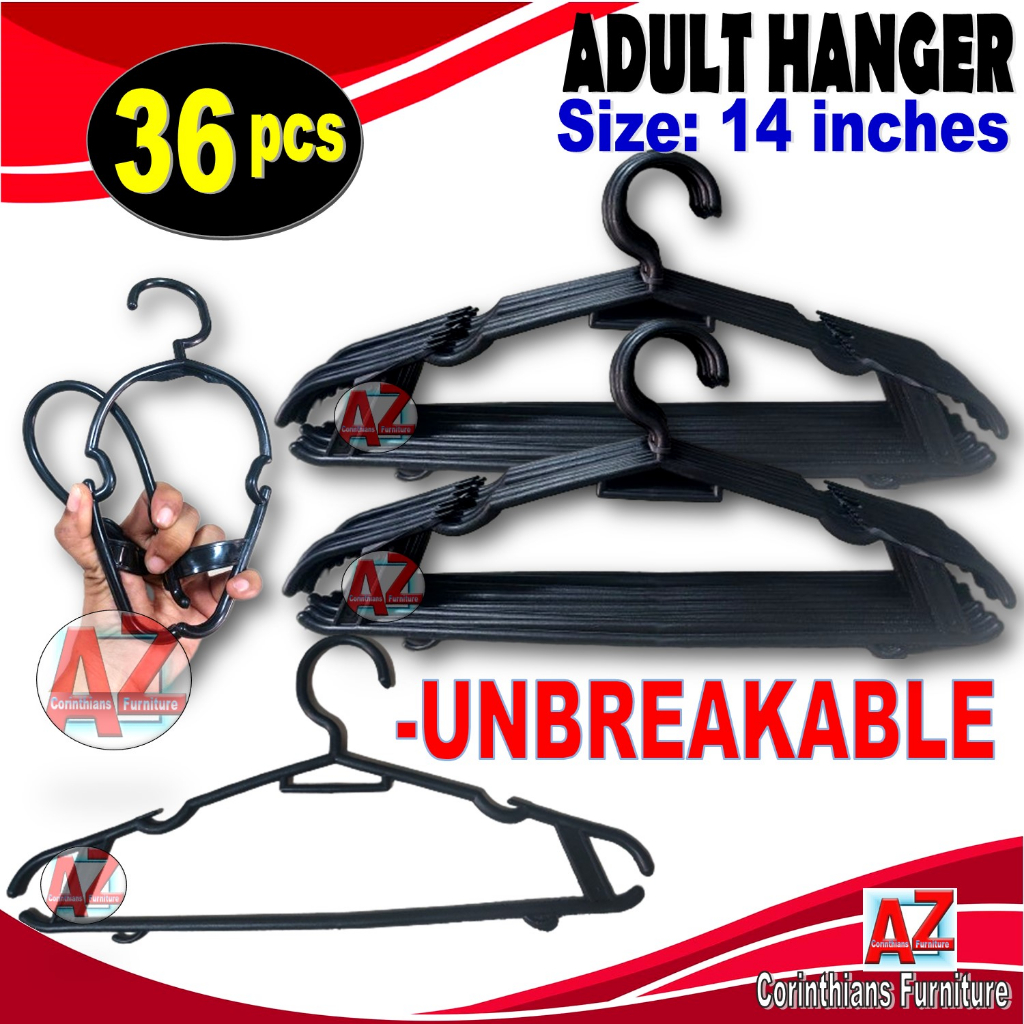 UNBREAKABLE Hanger 36 PCS/ 3 Dozen- For Adults -UNBREKABLE | Shopee ...
