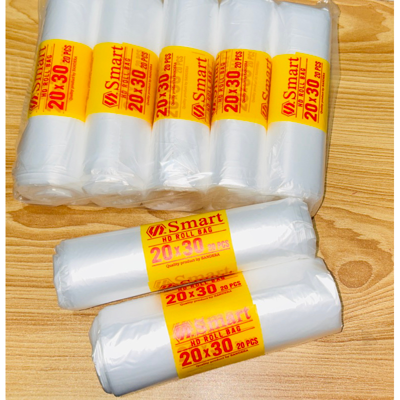 SMART HD Roll Bag 20x30 Clear (20pcs per roll)- Laundry Plastic , 1 ...