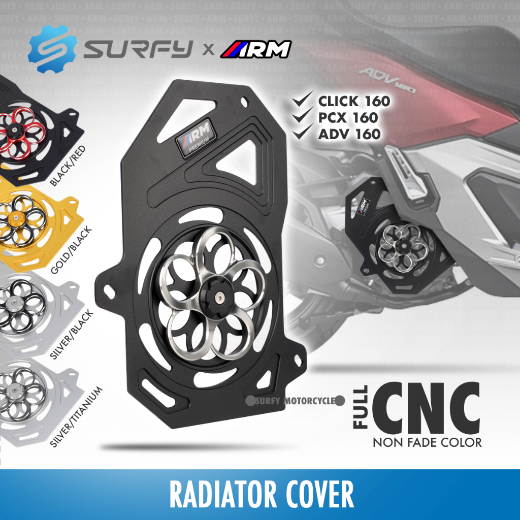 ARM Radiator Cover Windmill Full CNC 2-Color Spinner Design For ADV 160 ...