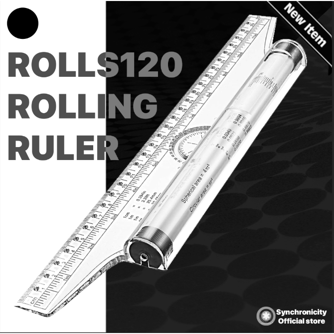 ROLLS120 Rolling Ruler Versatile 12-Inch Measuring and Drafting Tool ...