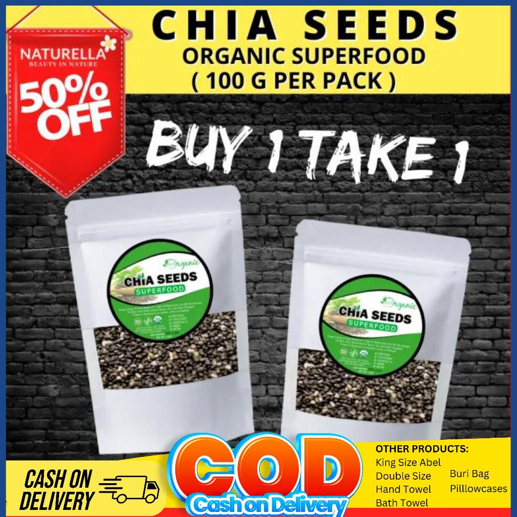 CHIA SEEDS ORGANIC ORIGINAL 100 GRAMS PURE ORGANIC CHIA SEEDS Buy 1 ...