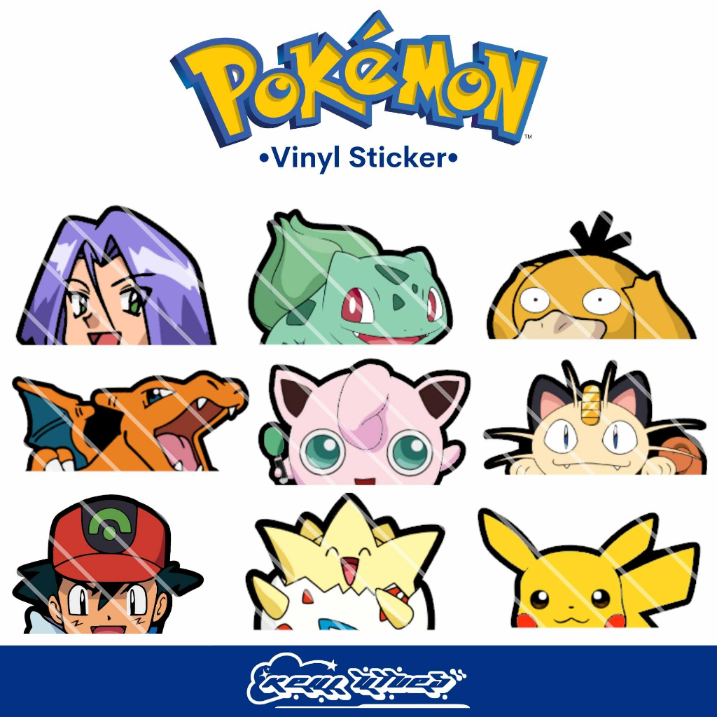 Snorlax Pikachu Charizard Gengar Psyduck Jigglypuff Peeker Sticker ...