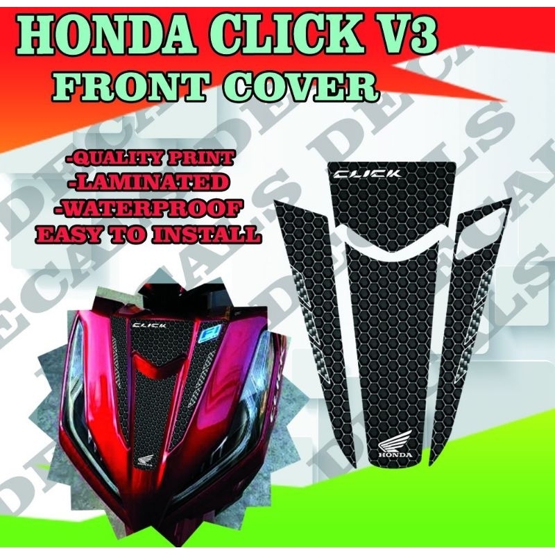 HONDA CLICK V3 FRONT COVER DECALS/HONDA CLICK STICKER/HONDA DECALS ...