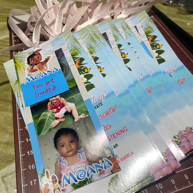 Personalized Invitation BOOKMARK STYLE Christening/Birthday/Debut ...
