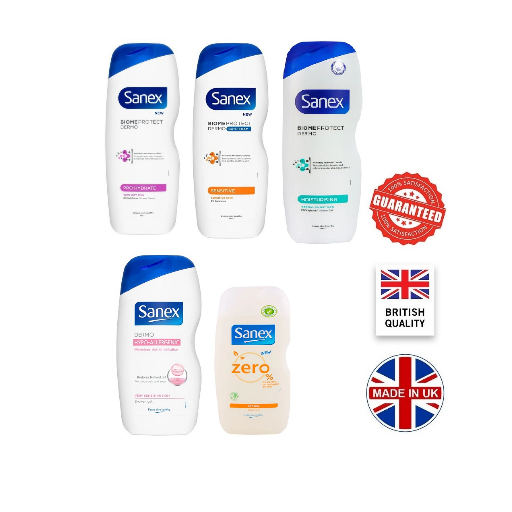 SANEX UK Dermatologoically Tested Biomeprotect Dermo Shower Cream/Gel ...