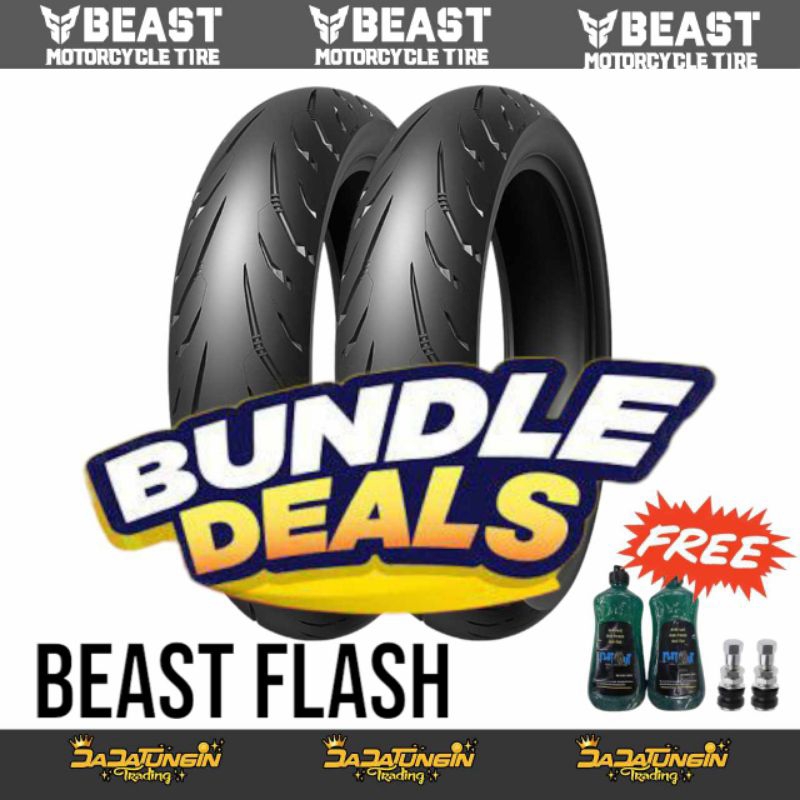 BEAST TIRE Flash Tubeless Tire Set Special Promo Price with Free ...