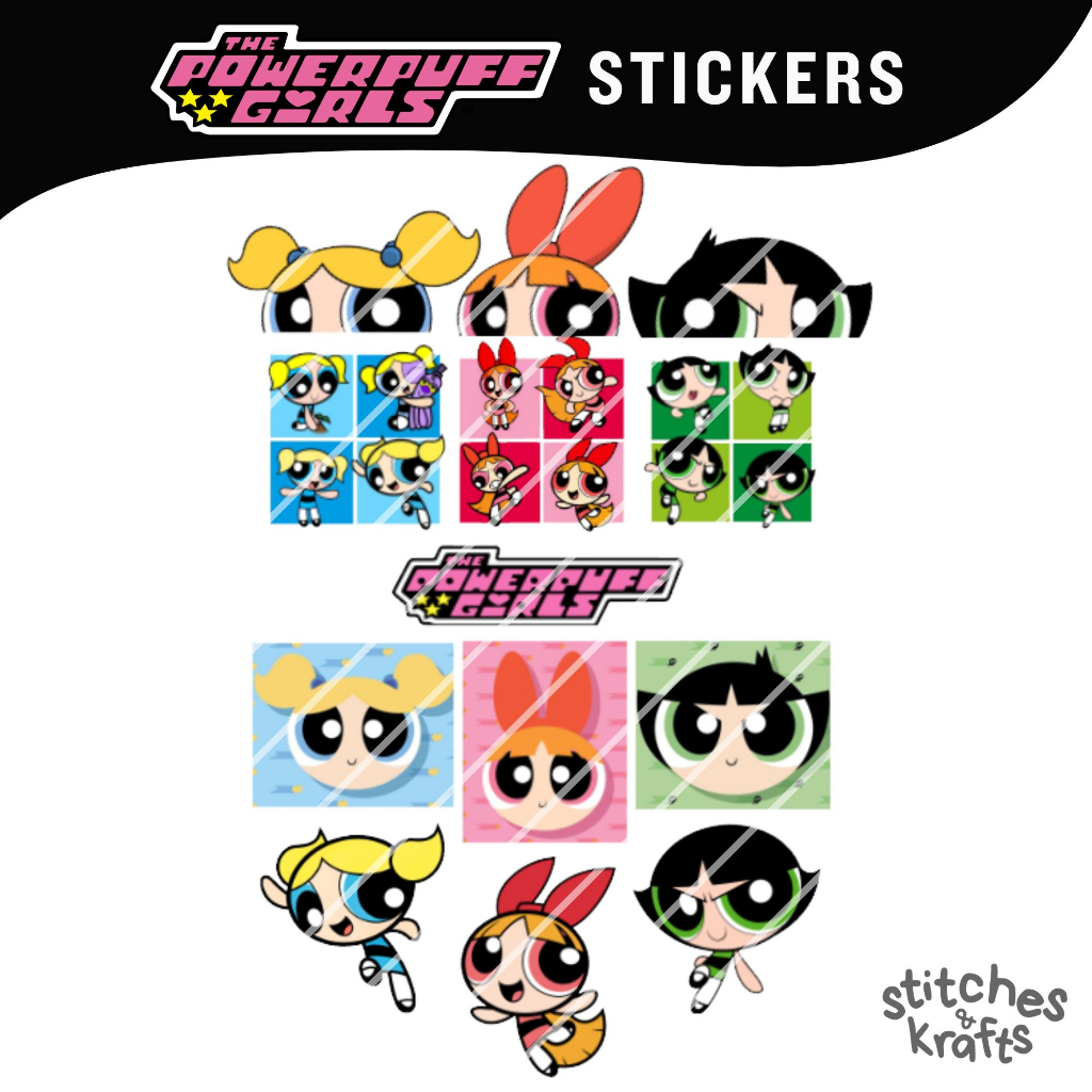 Powerpuff Girls stickers waterproof bubbles blossom buttercup PPG ...