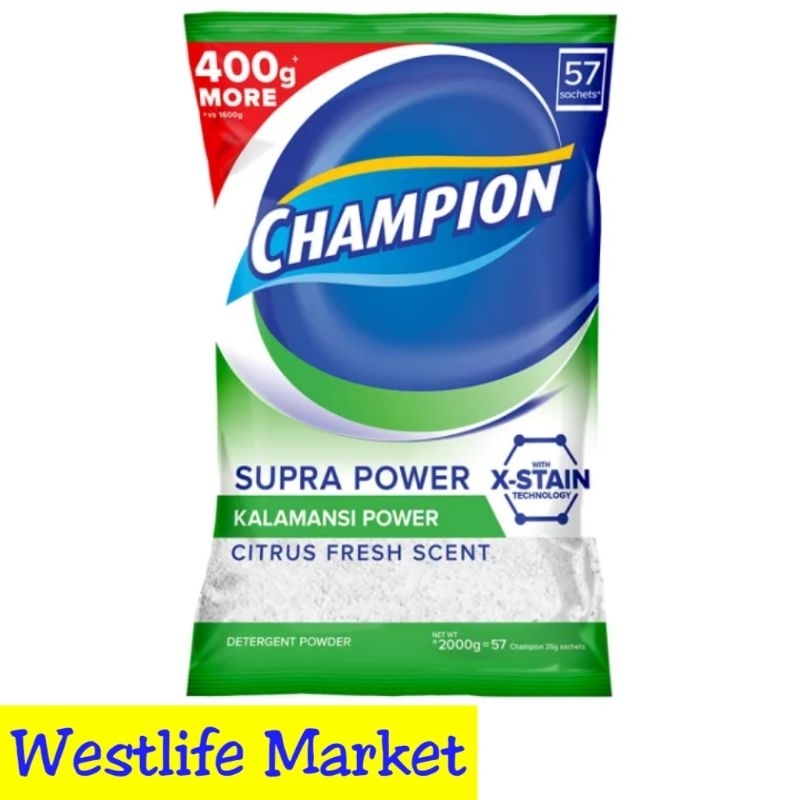 CHAMPION Detergent Powder Citrus Fresh 2 kilos | Shopee Philippines