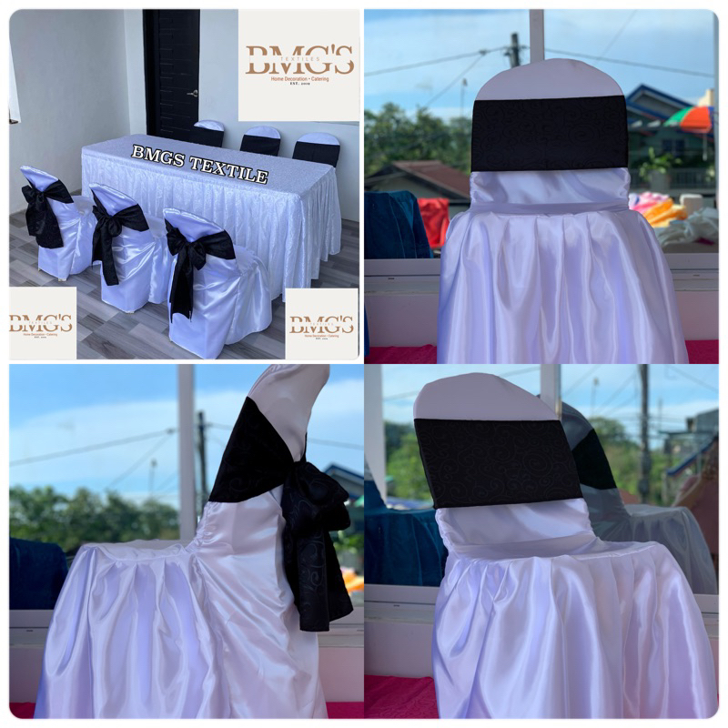 Chair Cover Monoblock Cover MAKAPAL na Satin Silk Fabric | Shopee ...