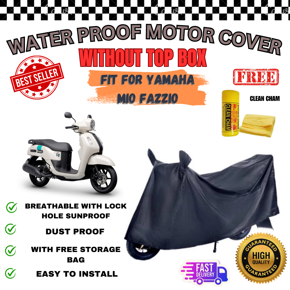 Motor Cover For YAMAHA MIO FAZZIO | Water Proof Cover With Free Clean ...