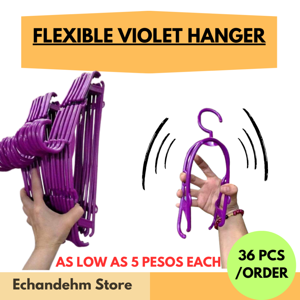 Flexible Unbreakable Adult Clothes Hanger Purple/Ube/Violet Hanger ...