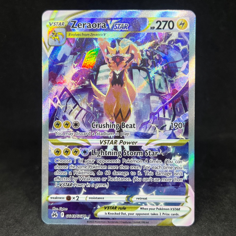 Pokemon TCG Zeraora VStar Galarian Gallery Full Art Ultra Rare GG43 ...