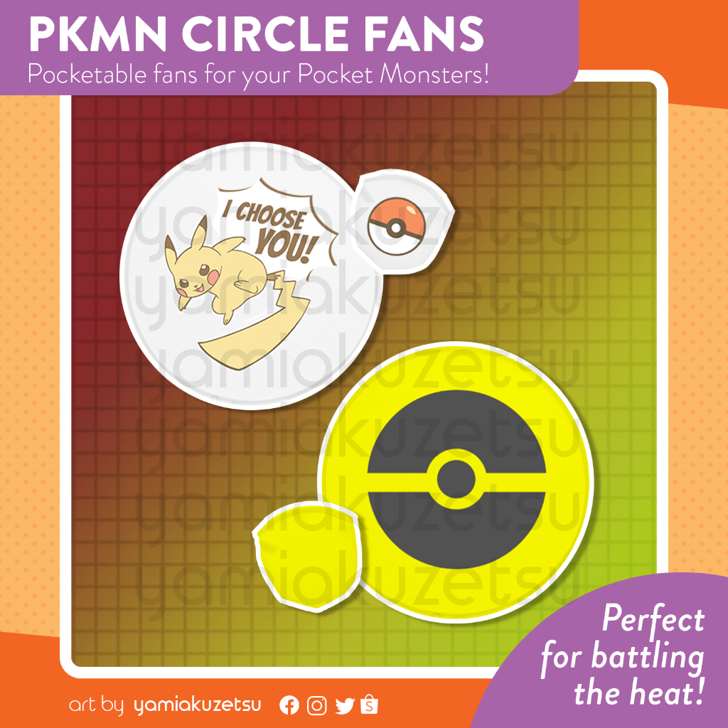Pokemon Pikachu Pocketable Fans by yamiakuzetsu | Shopee Philippines