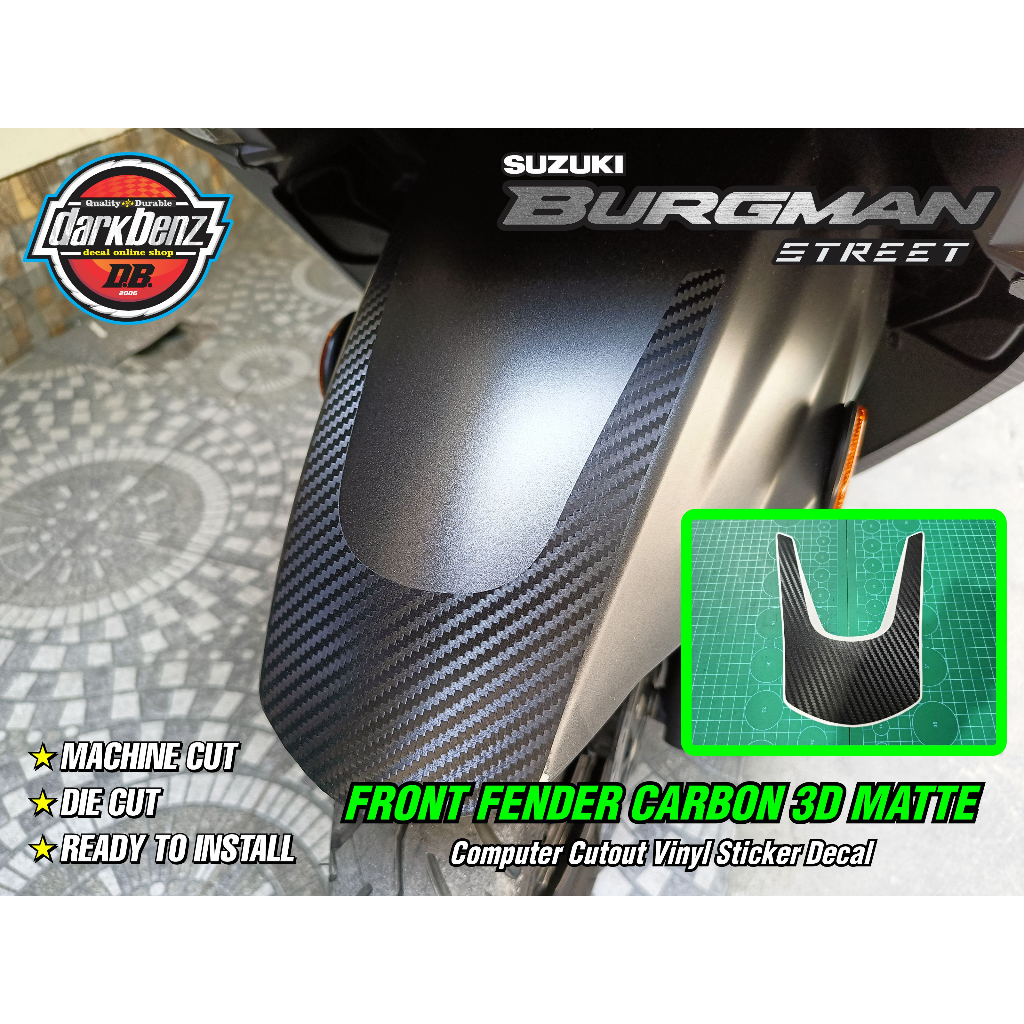 Suzuki Burgman 125 - Front Fender Computer Cutout Vinyl Sticker ...