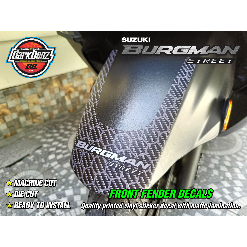 Suzuki Burgman 125 - Honeycomb Design for Front Fender Printed Sticker ...