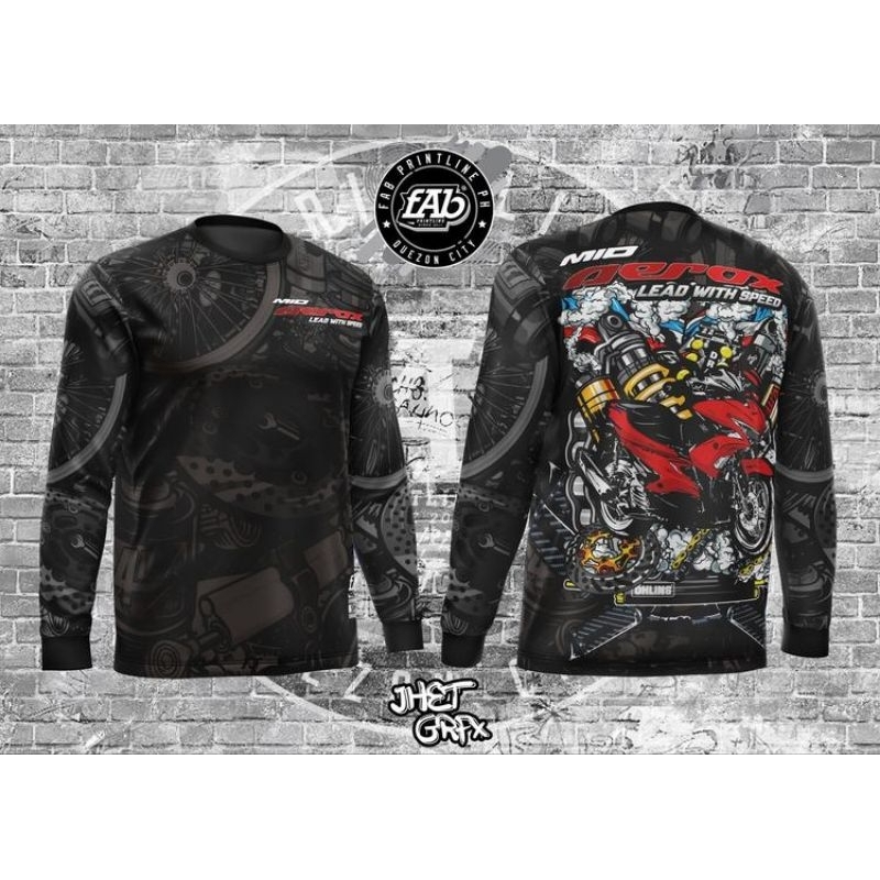 Yamaha Aerox V1 Red Motorcycle Full Sublimation Long sleeved Shirt for ...