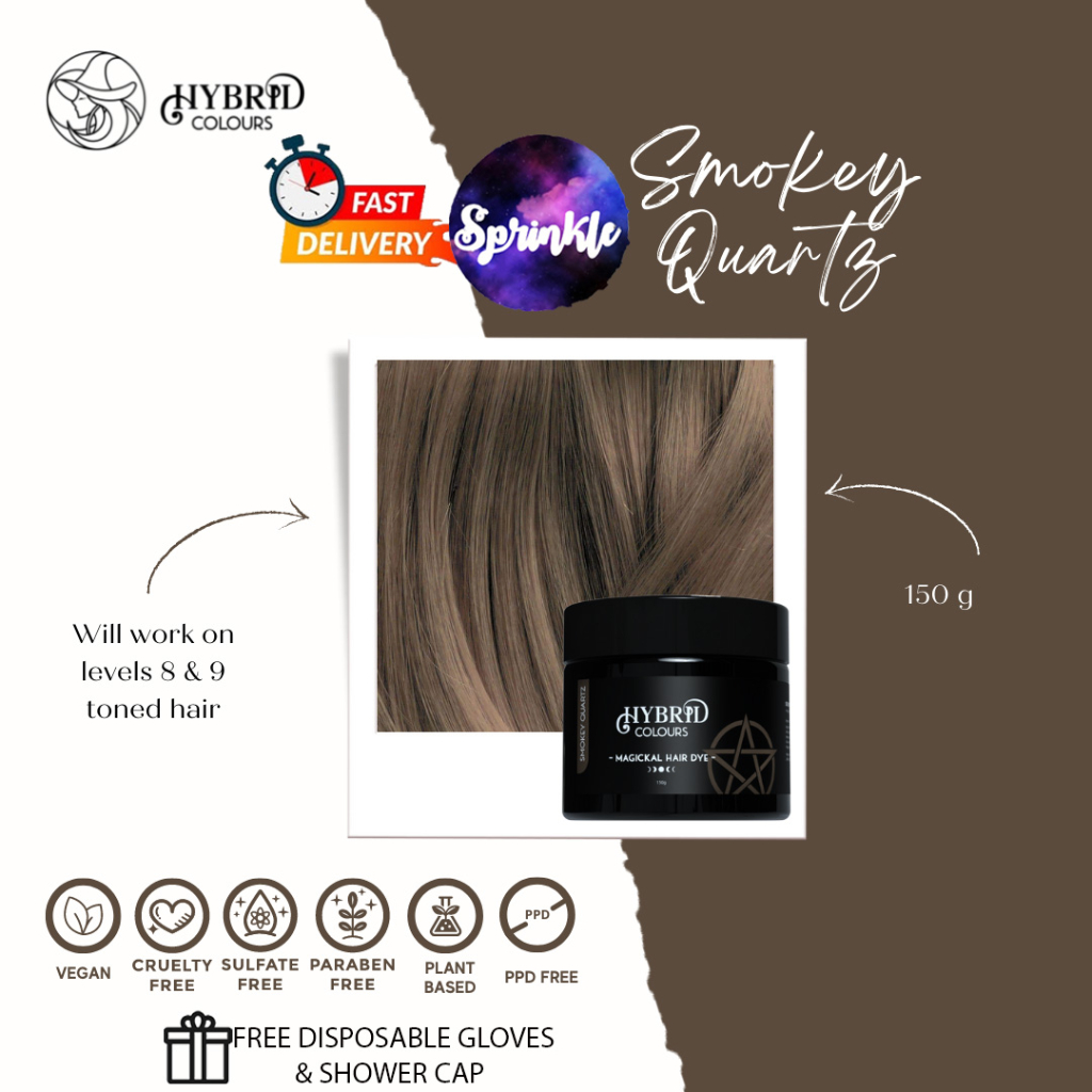 HYBRID COLOURS SMOKEY QUARTZ (ASH BROWN) ORGANIC HAIR DYE | Shopee ...