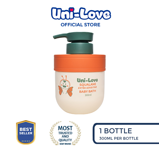 UniLove Squalane Extra Sensitive Baby Bath 300ml Bottle of 1 | Shopee ...