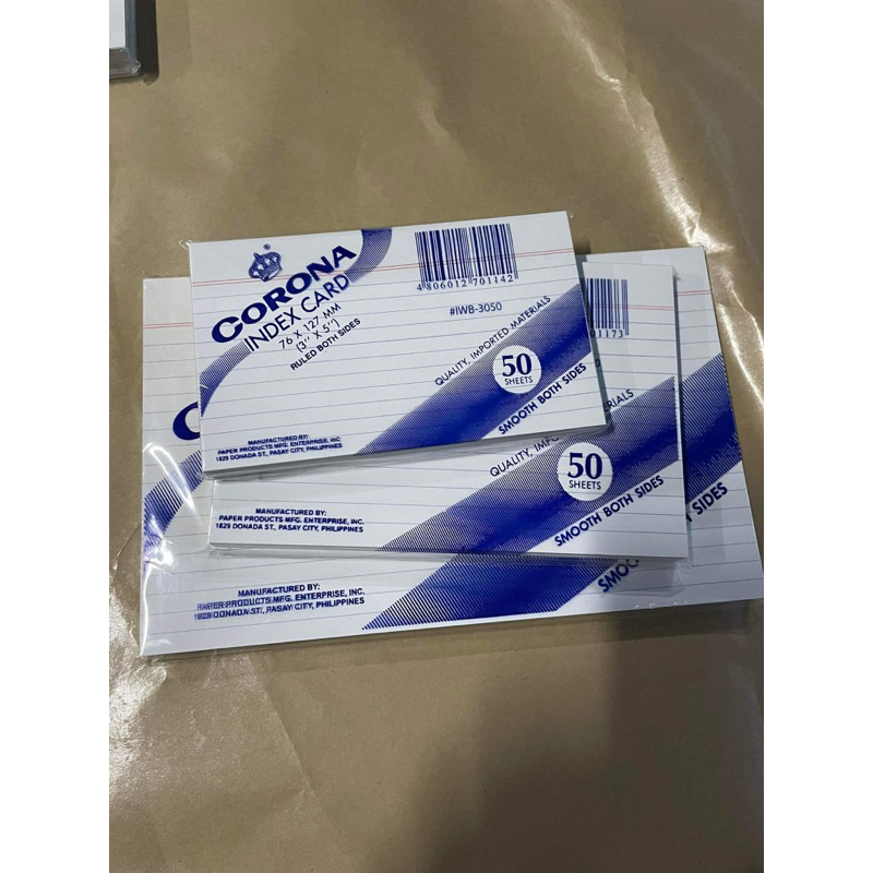 Corona index card ruled both sides (estimated 160gsm) | Shopee Philippines