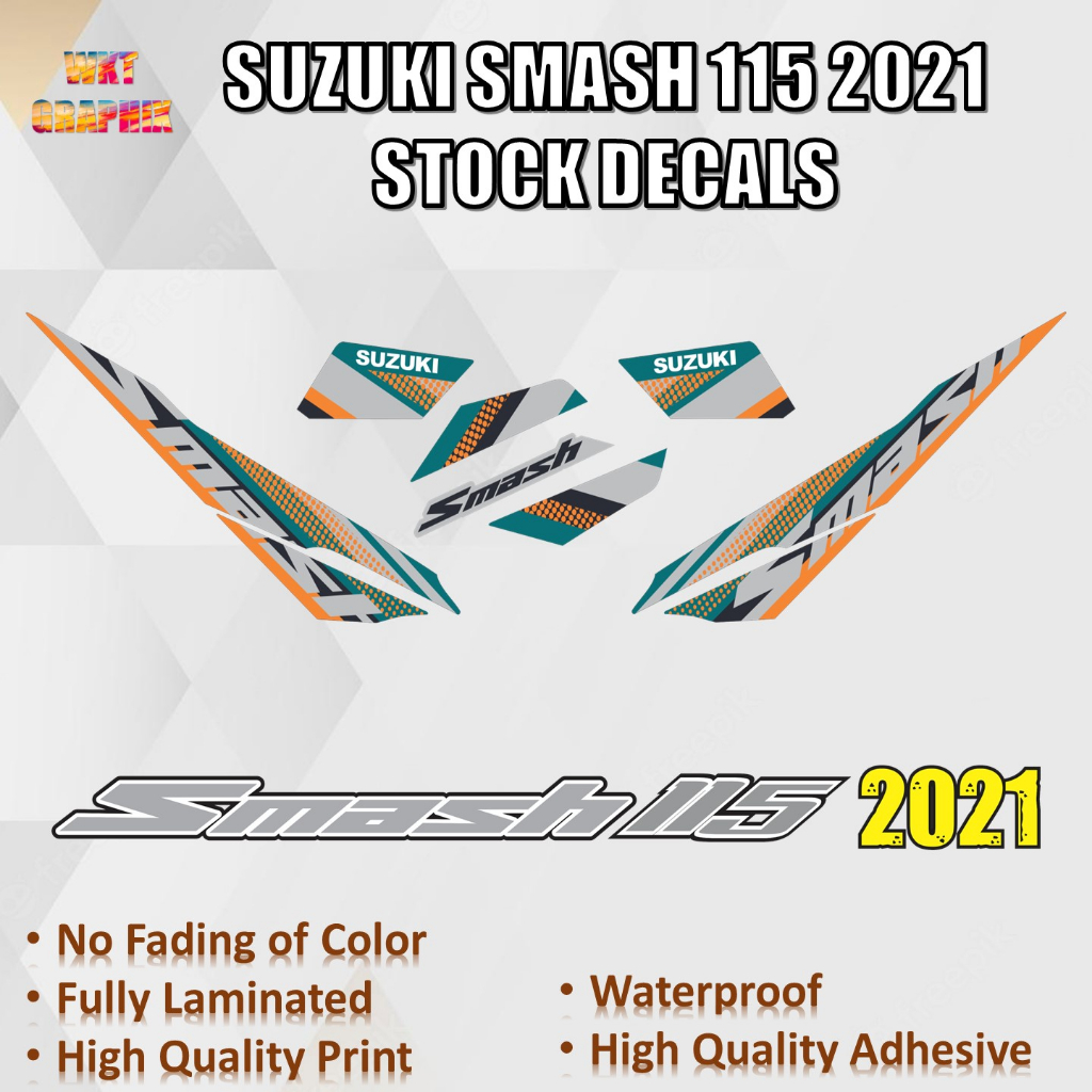 SUZUKI SMASH 115 STOCK DECALS - LAMINATED, WATERPROOF, NO FADE | Shopee ...