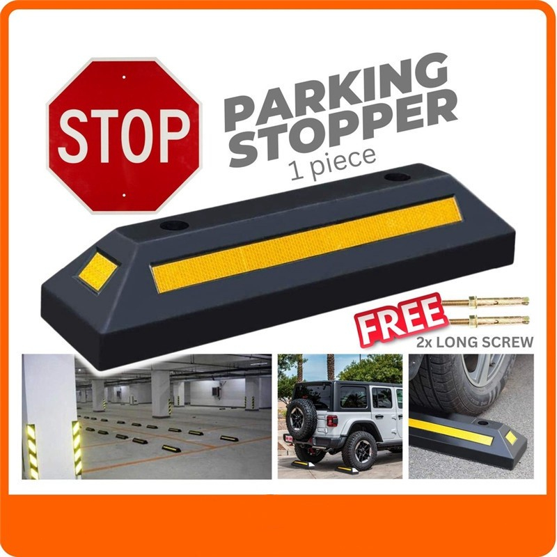 Heavy Durable Rubber Parking Stopper Parking Blocker Tire Parking ...