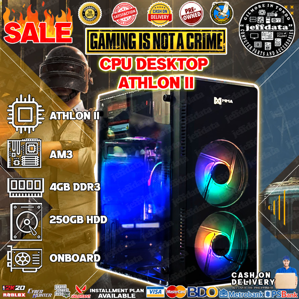 CPU Desktop Athlon II 4gb 500gb hdd Onboard graphics MMA Black case ...