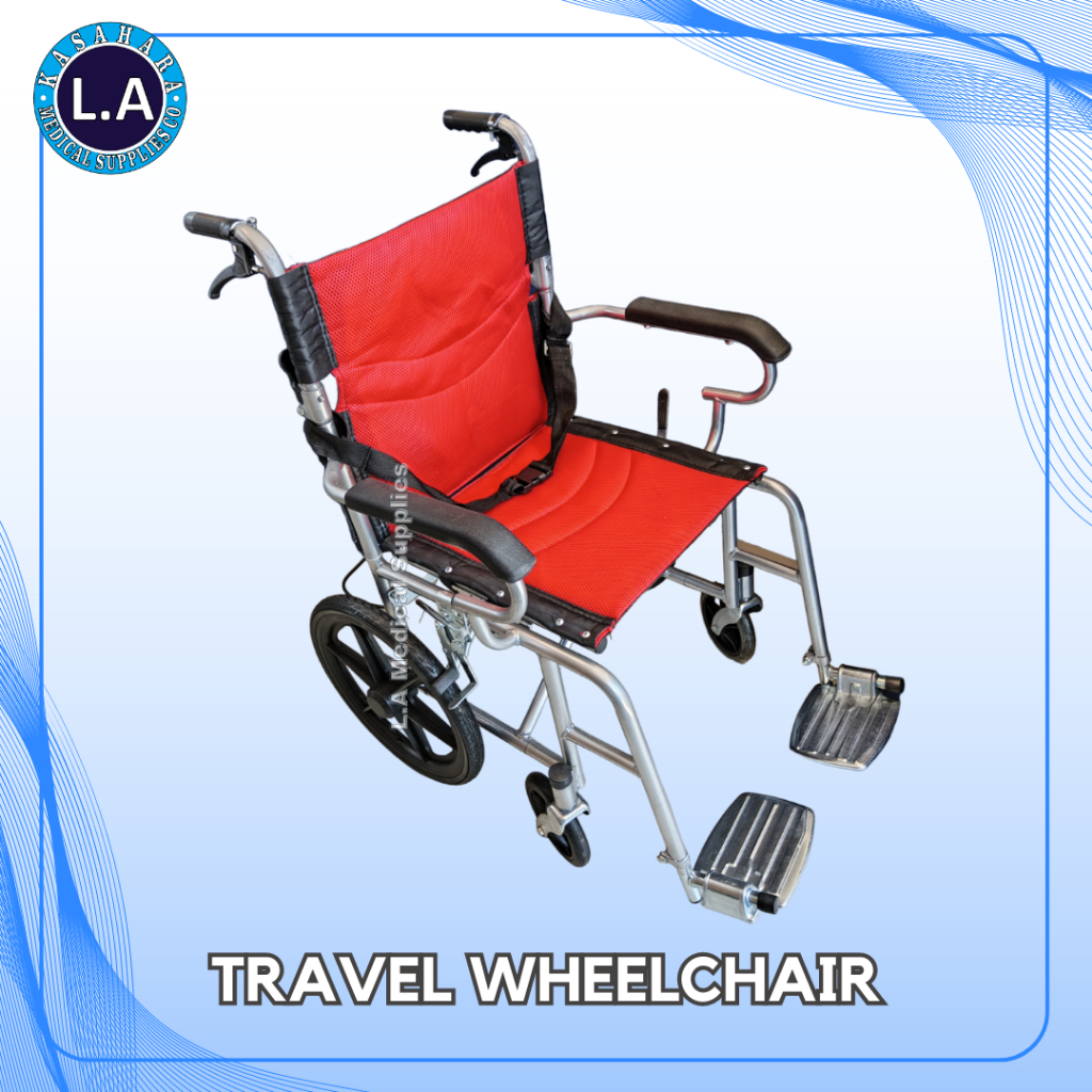 Durable Travel Wheelchair Small Wheels (red color only) | Shopee ...