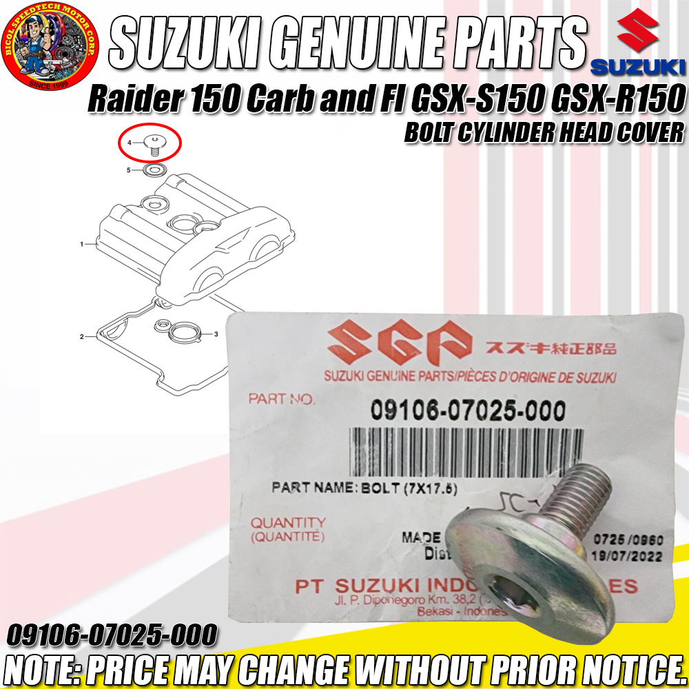 SGP BOLT CYLINDER HEAD COVER Suzuki Raider 150 Carb and FI GSX-S150 GSX ...