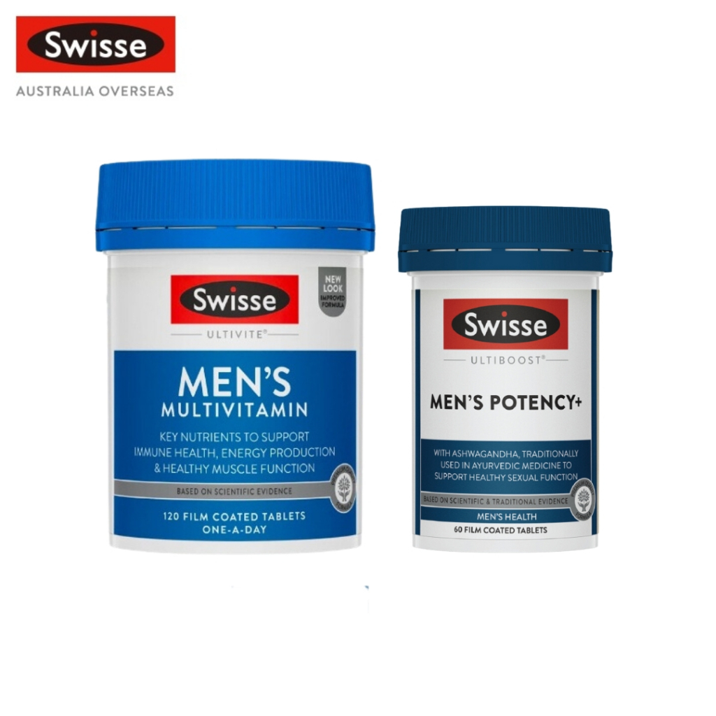 Swisse Men's Charisma Duo Pack (Men's Multivitamin 120 Tablets & Men's Potency+ 60 Tablets ...